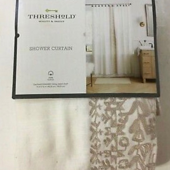 Threshold | Bath | Threshold Linen White Beige Shower Curtain | Poshmark